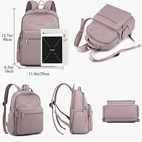 Backpack Purse for Women Casual Nylon Waterproof Backpack for Teen Girls Mutiple Pockets School Bag Travel Work Daypacks Black