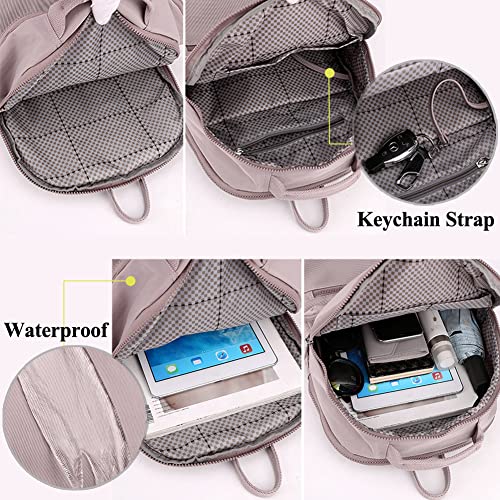 Backpack Purse for Women Casual Nylon Waterproof Backpack for Teen Girls Mutiple Pockets School Bag Travel Work Daypacks Black