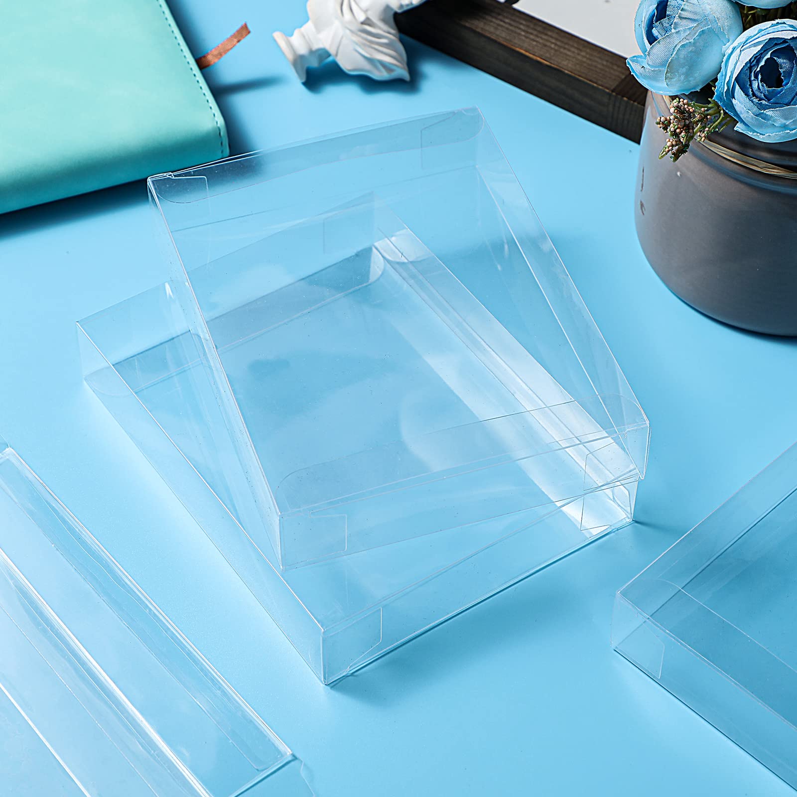 150 Pack Clear Box for Greeting Cards Bulk 4.5 x 1.0 x 5.9 Inch Rectangle Plastic Photo Storage Box Cases Fits A2 Size Cards Envelopes for Stationery Organizer Small Business Supplies Valentines Day