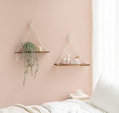 Mkono Macrame Decorative Basket Wall Haning Shelves Boho Nursery Decor