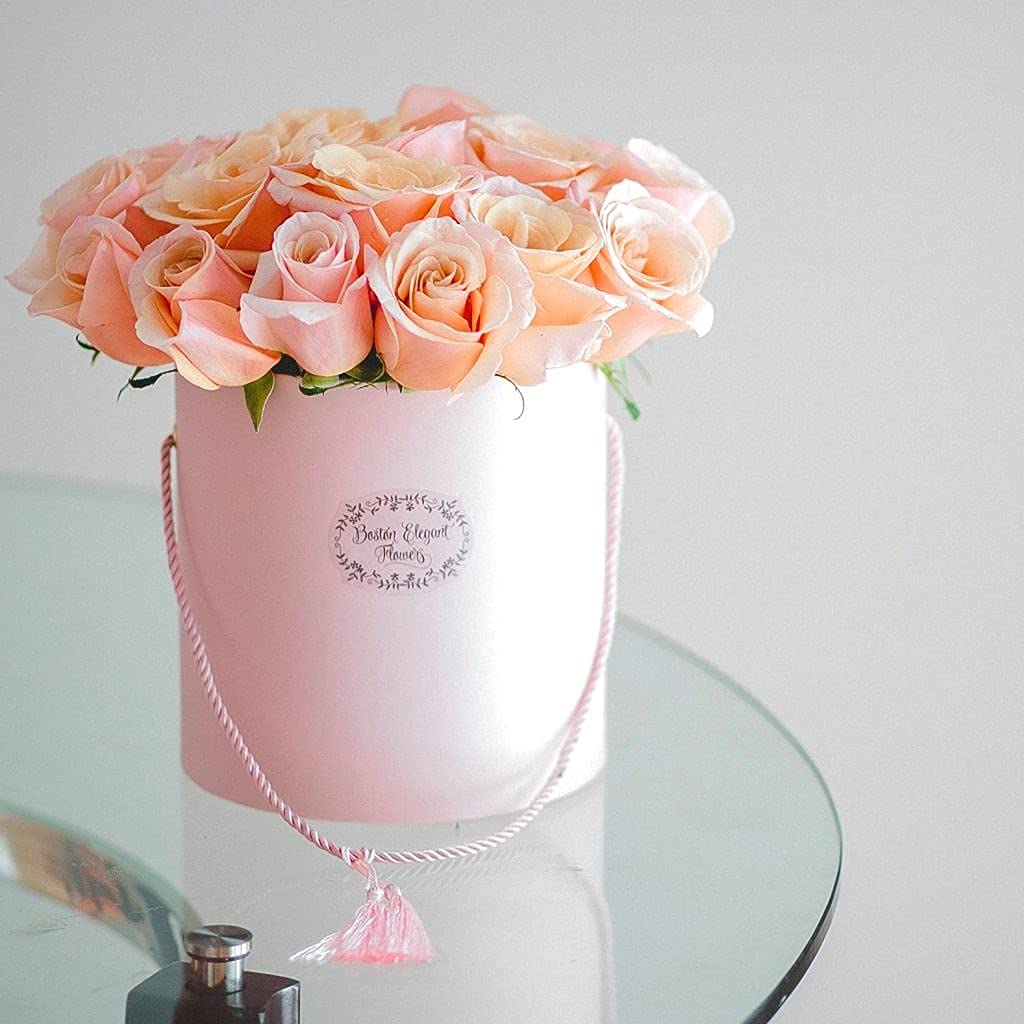 UNIKPACKAGING Premium Quality Round Flower Box, with Tassel, Gift Boxes for Luxury Flower and Gift Arrangements, Set of 3 pcs (Pink)