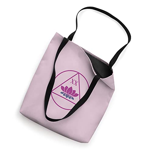 Lotus Circle Triangle Sobriety Symbol Twenty 20 Years Sober Tote Bag
