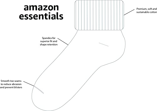 Amazon Essentials Girls' Comfortable Cotton Uniform Turn Cuff Sock, for Kids, 9 Pairs, White, Medium
