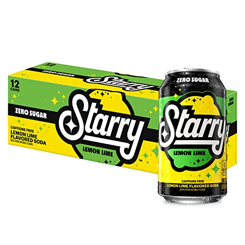 Starry Zero Sugar Lemon Lime Soda, Caffeine Free, 12oz Cans, 2.0 Count