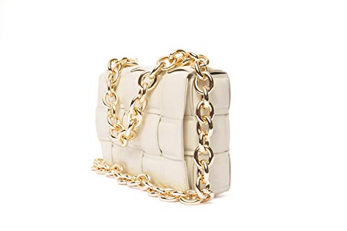 B.Bella Cassette Chain Womens Crossbody Handbag (Cream)
