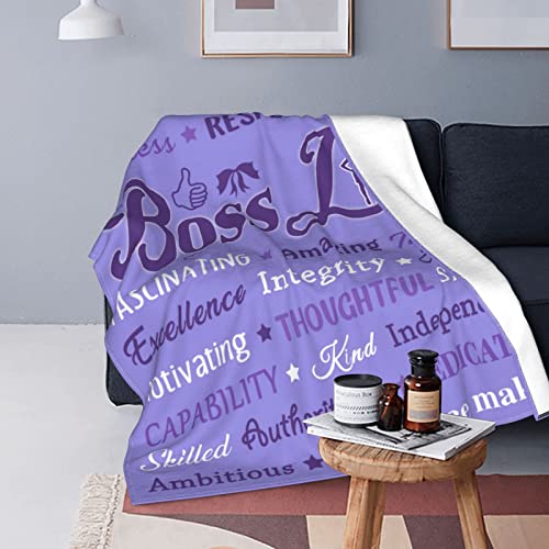 Pesine Boss Lady Gifts for Women Blanket Boss Day Gift Birthday Retirement 50X60in Flannel Throw Blanket