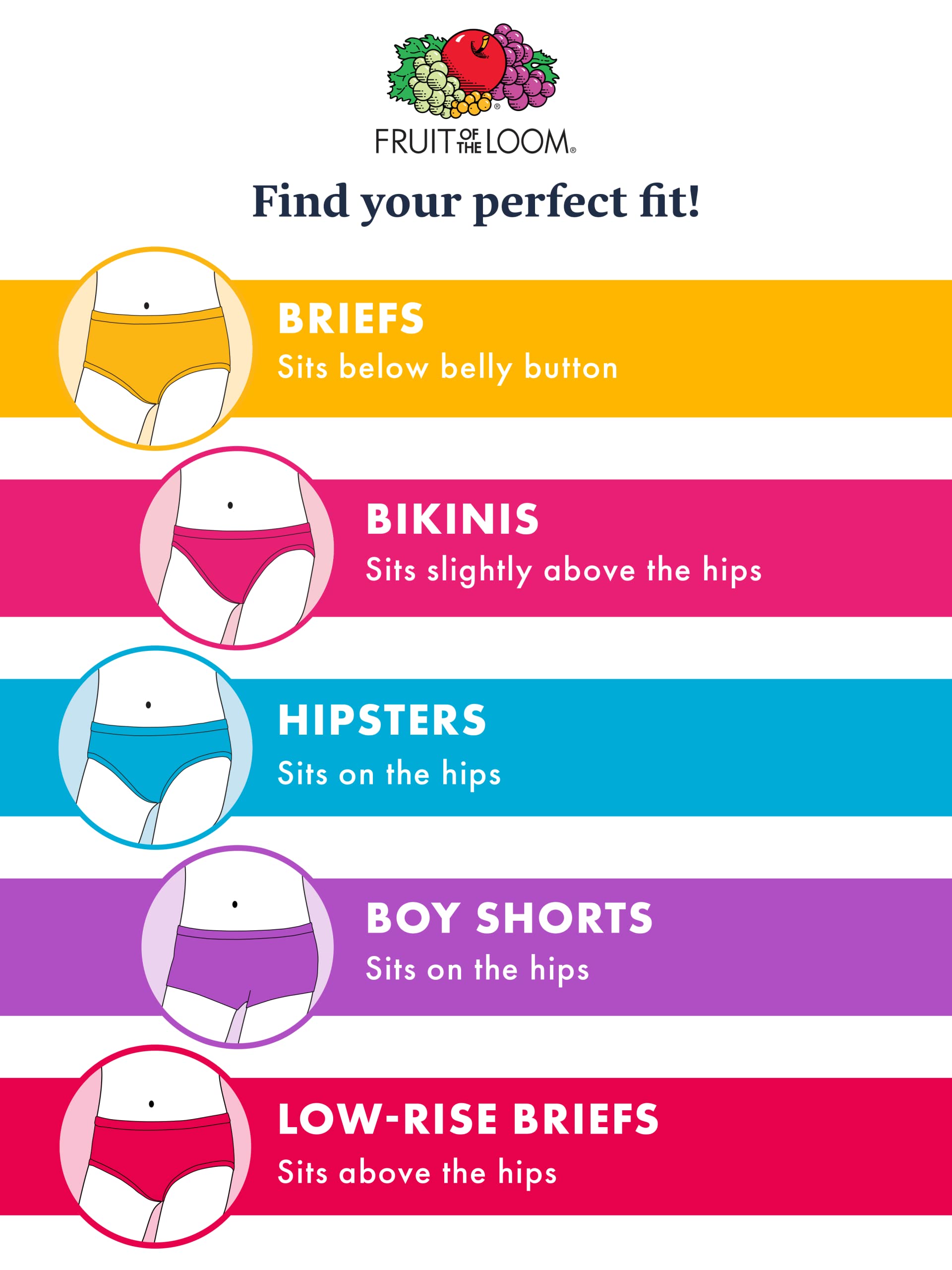 Fruit of the Loom Girls' Big Cotton Bikini Underwear Multipacks, 10 Pack-Fashion Assorted, 14