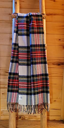 CHEF L HOME & KITCHEN Plaid Throw Blanket: Lightweight Throw Blanket- Lap Blanket - Throw Blanket with Tassels - 60" x 50" All-Season Blanket - Multipurpose Blanket - Gift Ready (Red/Ivory Plaid)