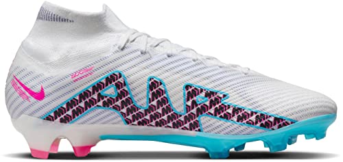 Nike Zoom Superfly 9 Elite FG Mens Football Boots DJ4977 Soccer Cleats (UK 8 US 9 EU 42.5, White Baltic Blue Pink Blast 146)