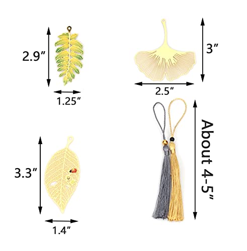 Tueascallk Metal Leaf Tassel Bookmarks - As The Best Gift