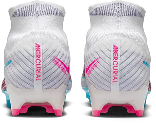 Nike Zoom Superfly 9 Elite FG Mens Football Boots DJ4977 Soccer Cleats (UK 8 US 9 EU 42.5, White Baltic Blue Pink Blast 146)