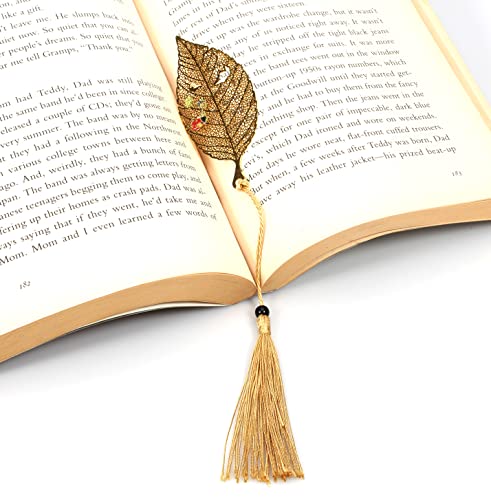 Tueascallk Metal Leaf Tassel Bookmarks - As The Best Gift