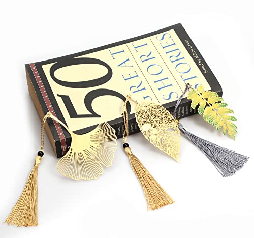 Tueascallk Metal Leaf Tassel Bookmarks - As The Best Gift