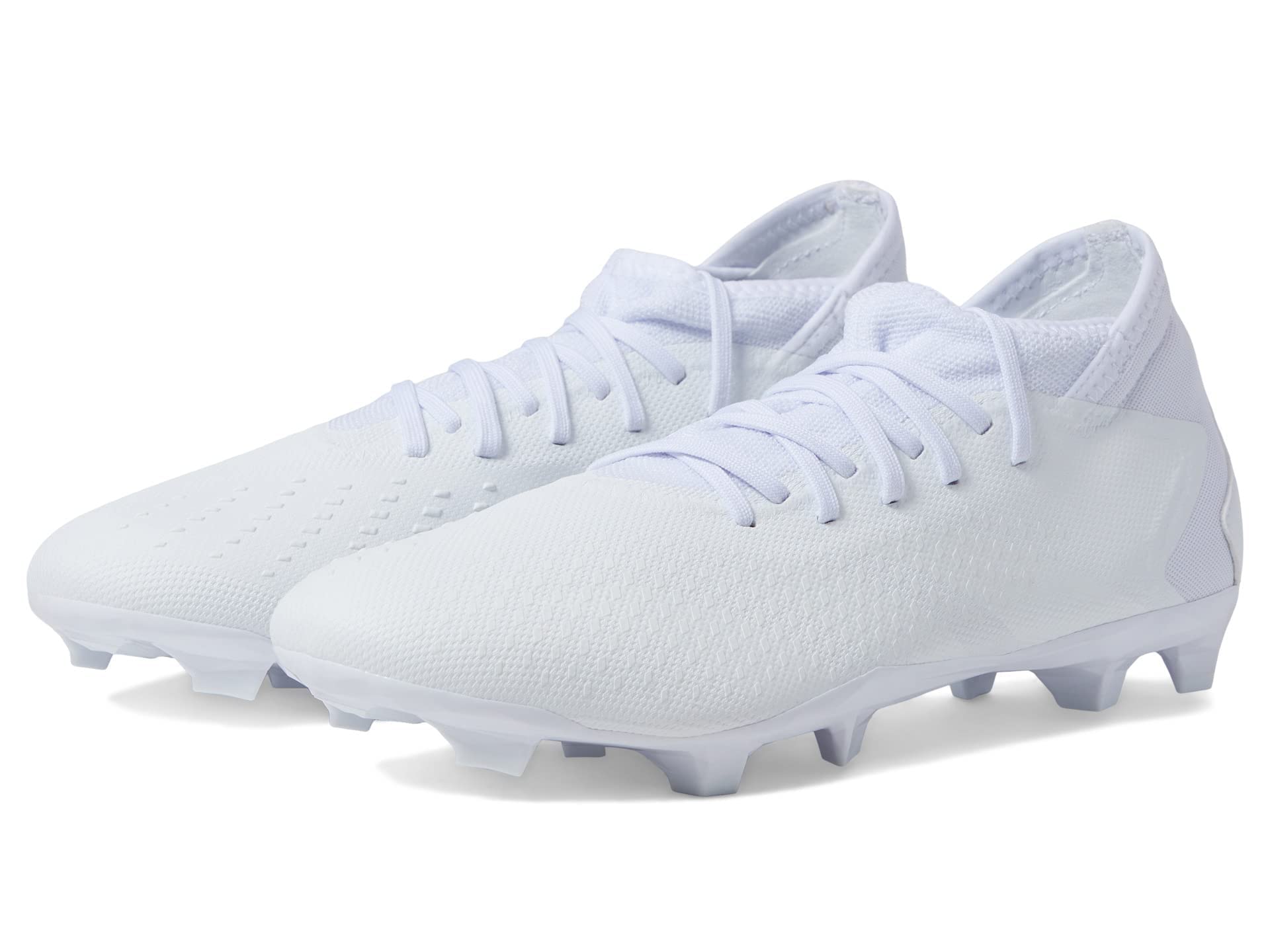adidas Unisex Predator Accuracy.3 Firm Ground Soccer Shoe, White/White/Black, 8.5 US Men