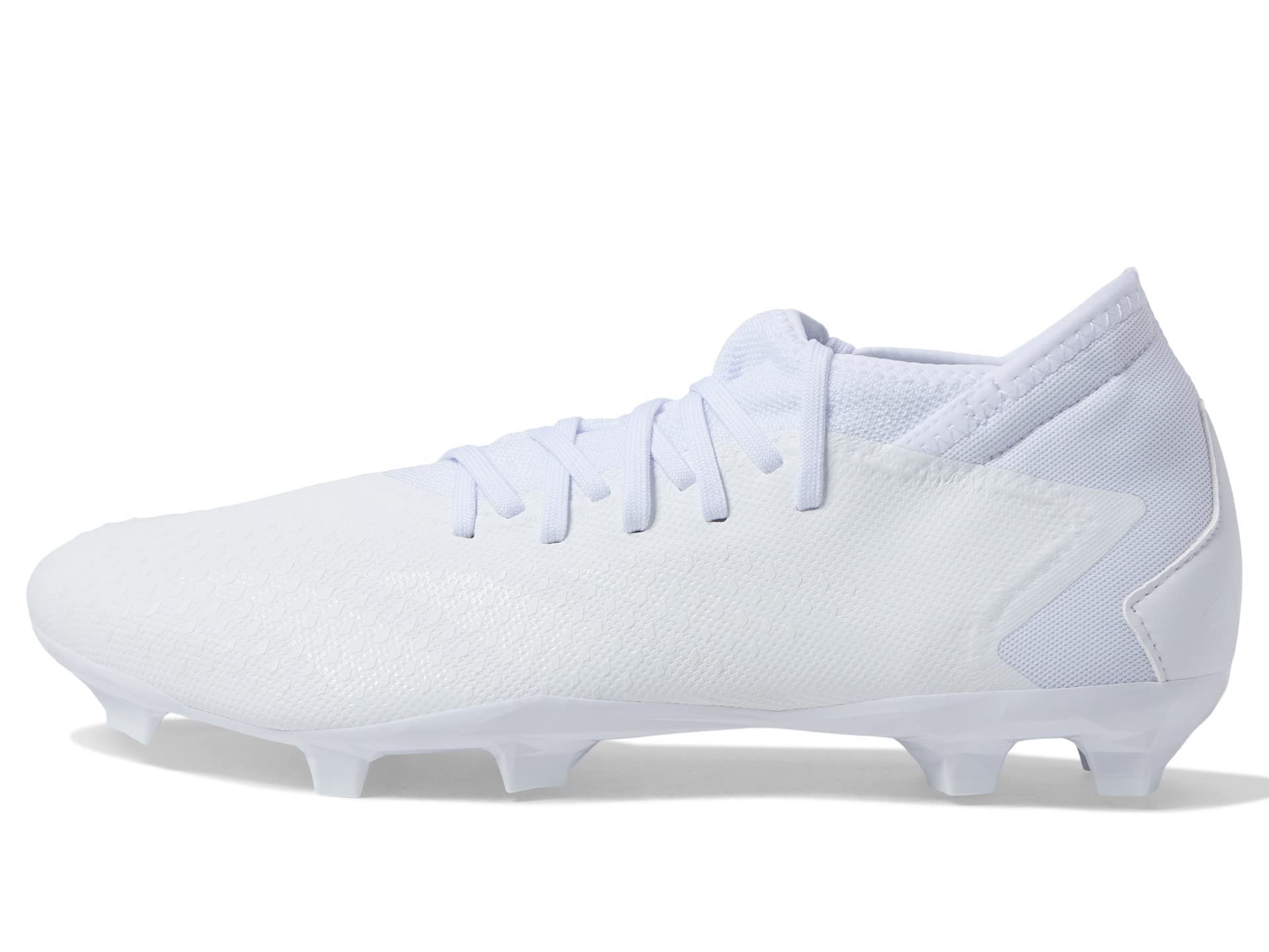 adidas Unisex Predator Accuracy.3 Firm Ground Soccer Shoe, White/White/Black, 8.5 US Men
