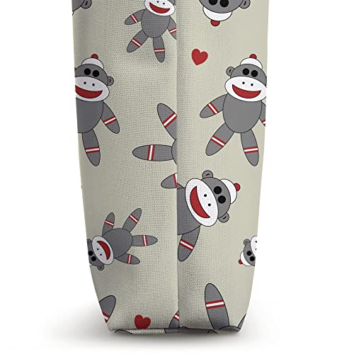 Sock Monkey Studio Cute Sock Monkey Pattern On Tan Tote Bag