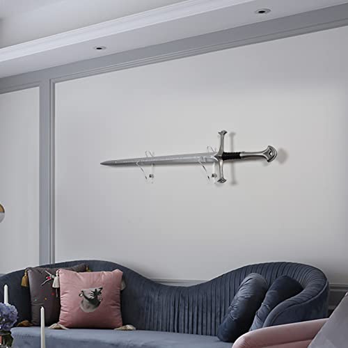 BYTOTU Wall mounted lightsaber rack - black plexiglass - very suitable for displaying magic sword - knife - samurai sword - saber - stick, acrylic display (excluding lightsaber) (black-transparent)