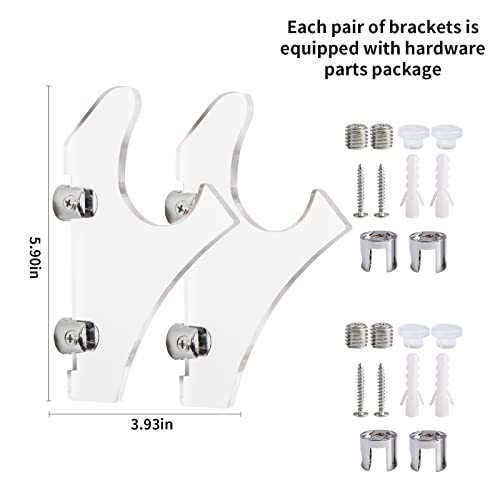 BYTOTU Wall mounted lightsaber rack - black plexiglass - very suitable for displaying magic sword - knife - samurai sword - saber - stick, acrylic display (excluding lightsaber) (black-transparent)