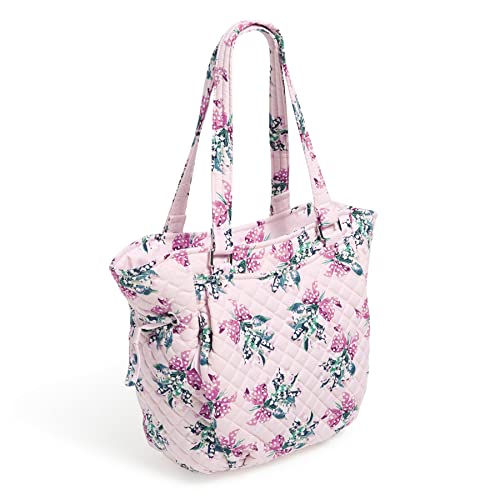 Vera Bradley Women's Cotton Glenna Satchel Purse, Happiness Returns Pink - Recycled Cotton, One Size