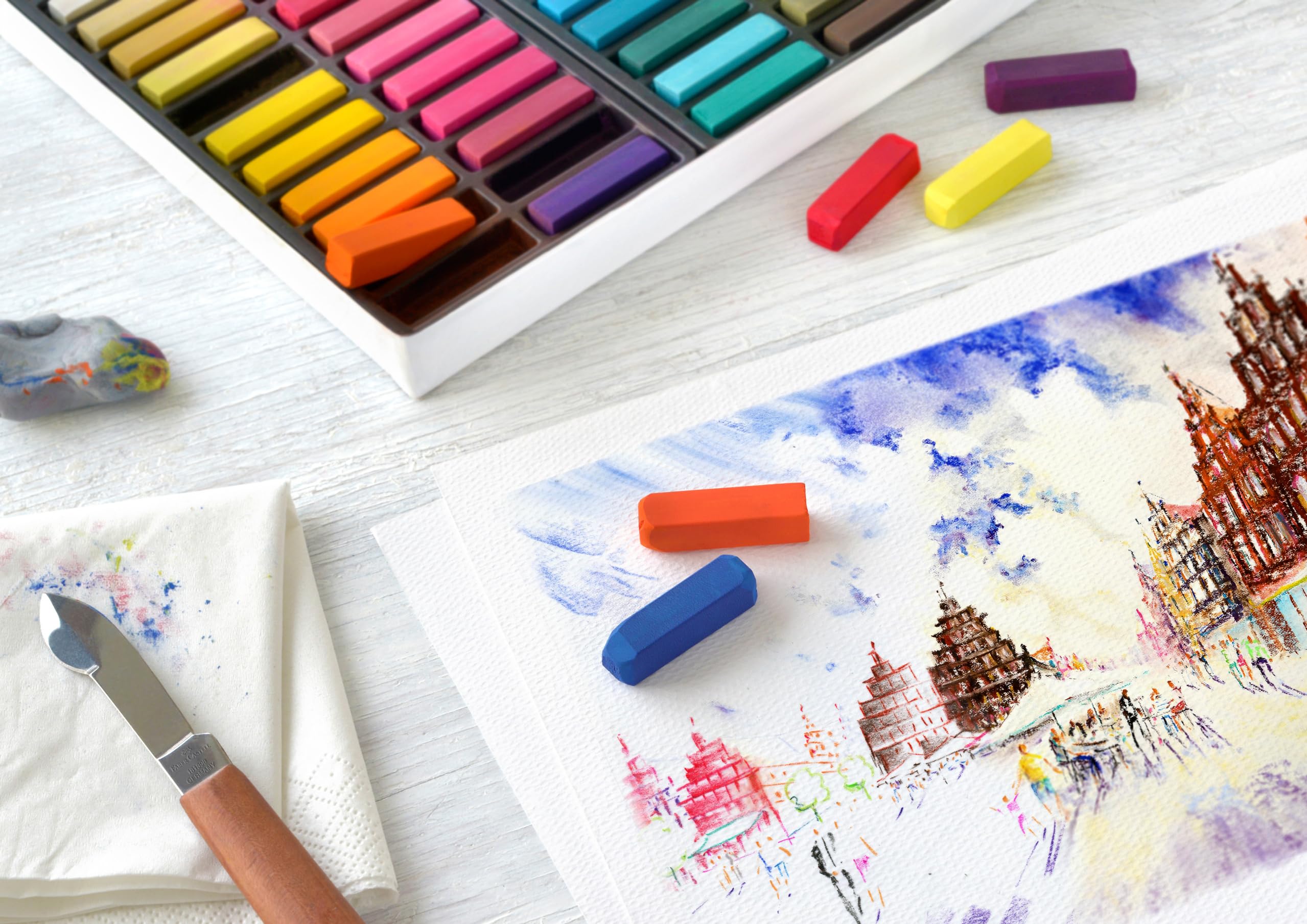 Faber-Castel FC128272 Creative Studio Soft Pastel Crayons (72 Pack), Assorted