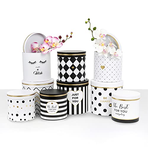 UNIKPACKAGING Premium Quality Round Flower Box, Gift Boxes for Luxury Flower and Gift Arrangements, Set of 3 pcs, with Lids, Size (S/M/L) (Just For You)