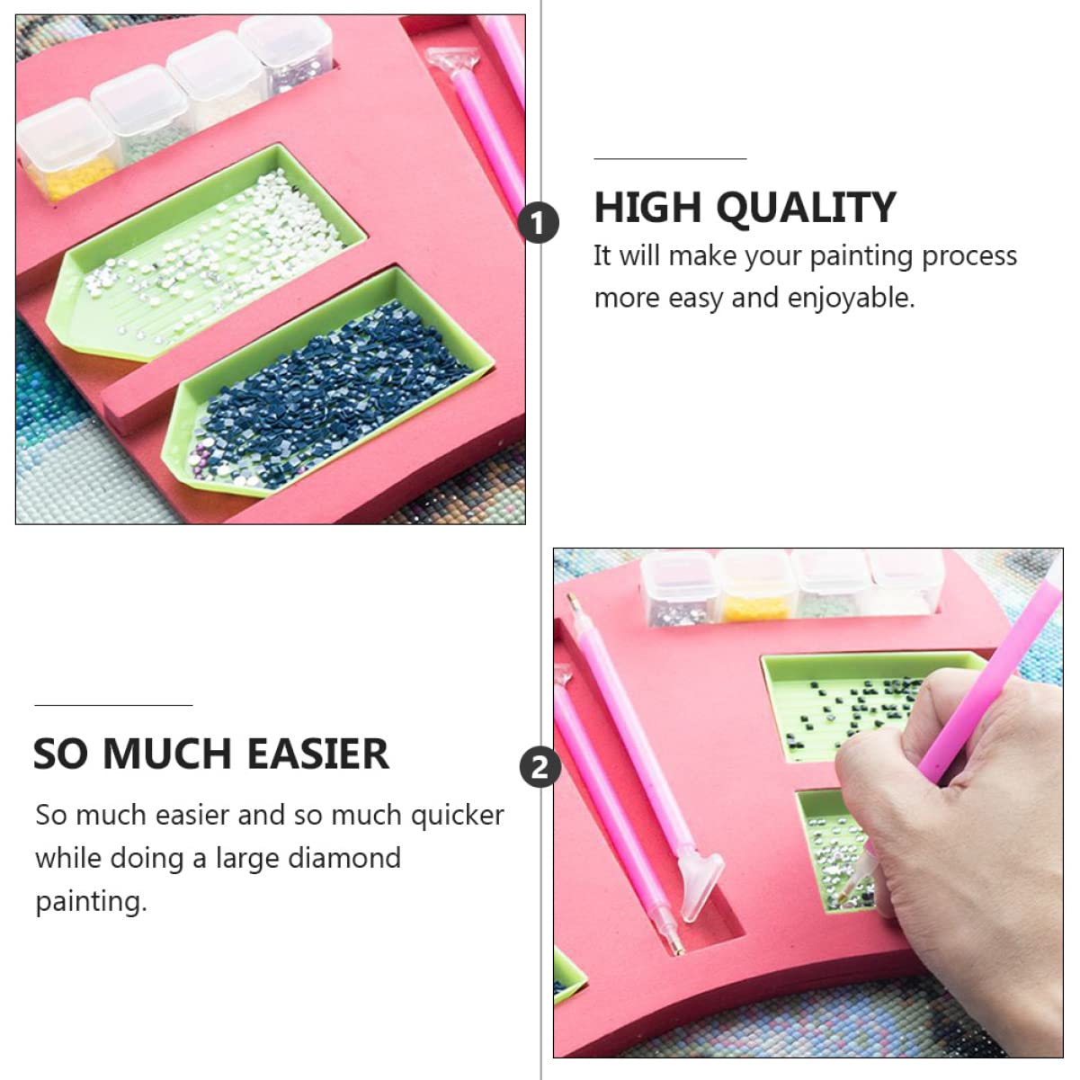 10pcs Craft Rhinestone Diamond Tool Holder Organizer Drills DIY Accessories Full Art Tray Painting Storage Drill