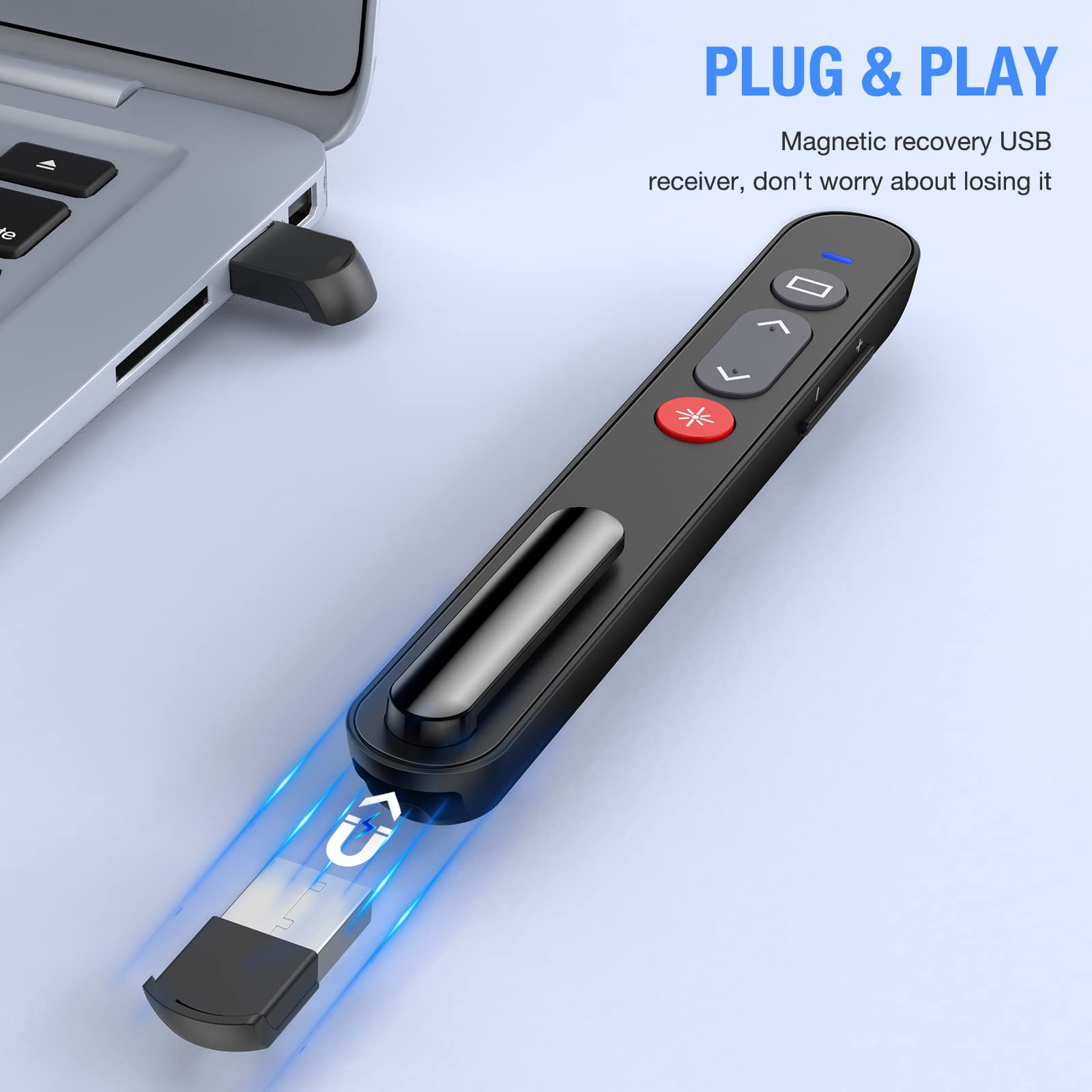Laser Pointer for Cats Dogs, 2.4GHz Wireless Presentation Clicker for PowerPoint Presentations, PowerPoint Presentation Remote Clicker & Red Light Pet Cat Laser Toys