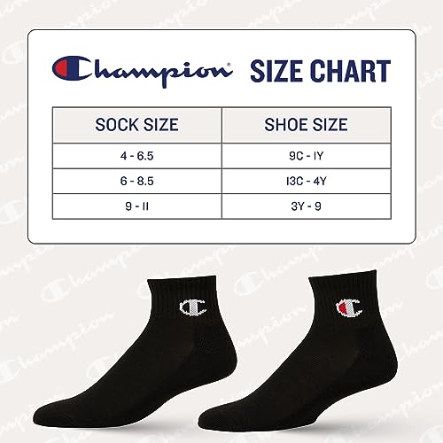 Champion Boys Socks and Girls Socks 12 Pair Crew Low Cut No Show Ankle Quarter Socks for Girls