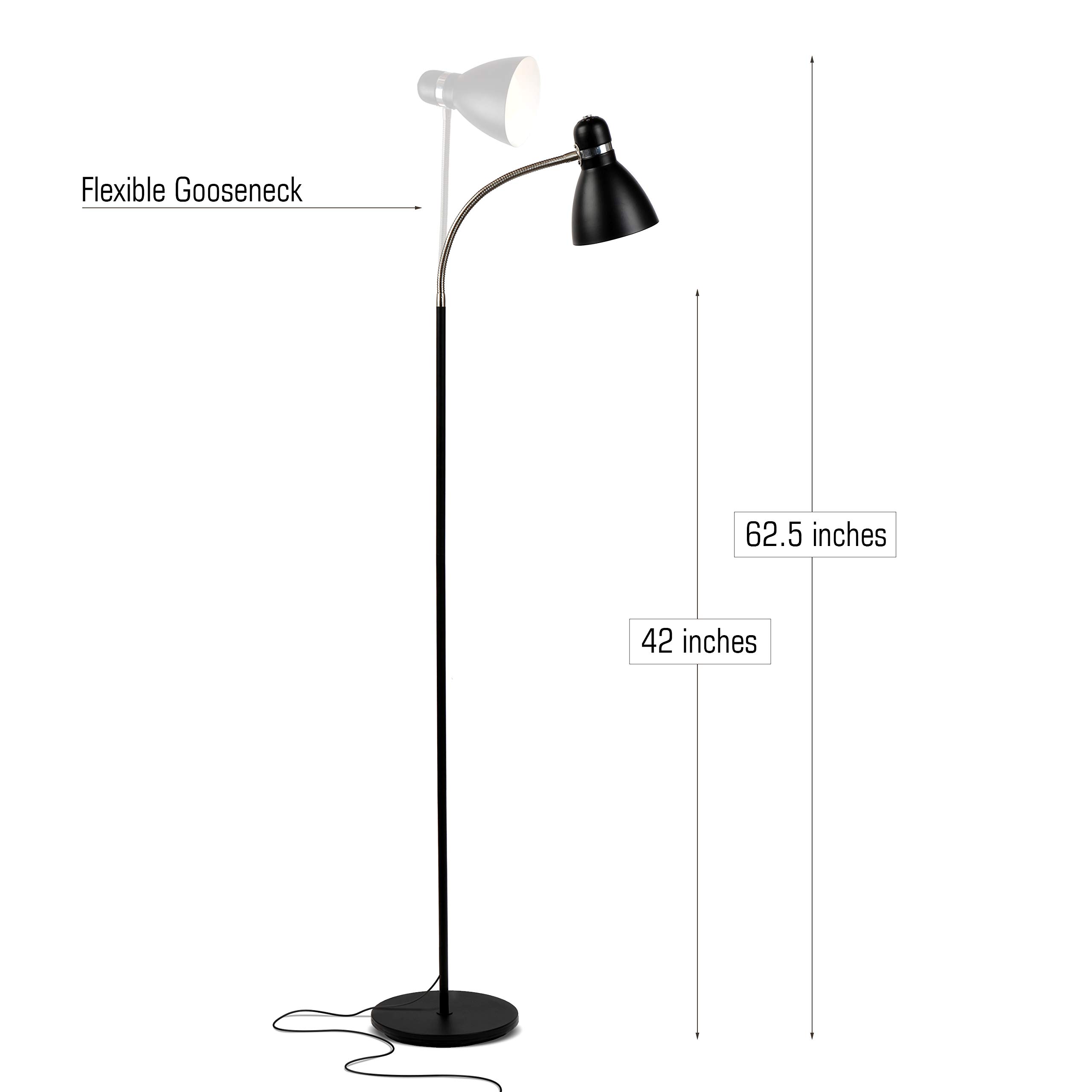 Brightech Avery Floor Lamp, Dimmable Standing Lamp with Sturdy Base for Bedroom Reading, Modern LED Lamp for Living Rooms, Tall Tree Lamp for Offices, Great Living Room Decor - Brass