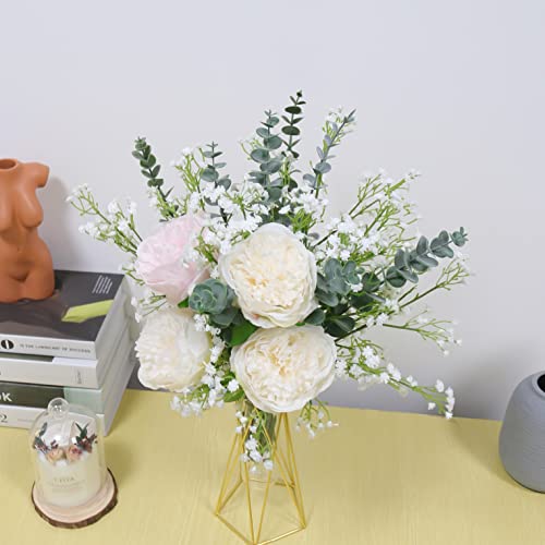 18pcs Babys Breath Eucalyptus Leaves Bouquet Gypsophila Artificial Flowers and Faux Greenery for Home Decor
