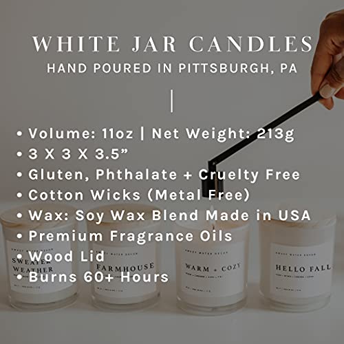 Sweet Water Decor Sunday Brunch Candle | Apple, Bourbon, Vanilla & Maple, Breakfast Scented Soy Wax Candle for Home | 11oz White Jar, 50+ Hour Burn Time, Made in The USA