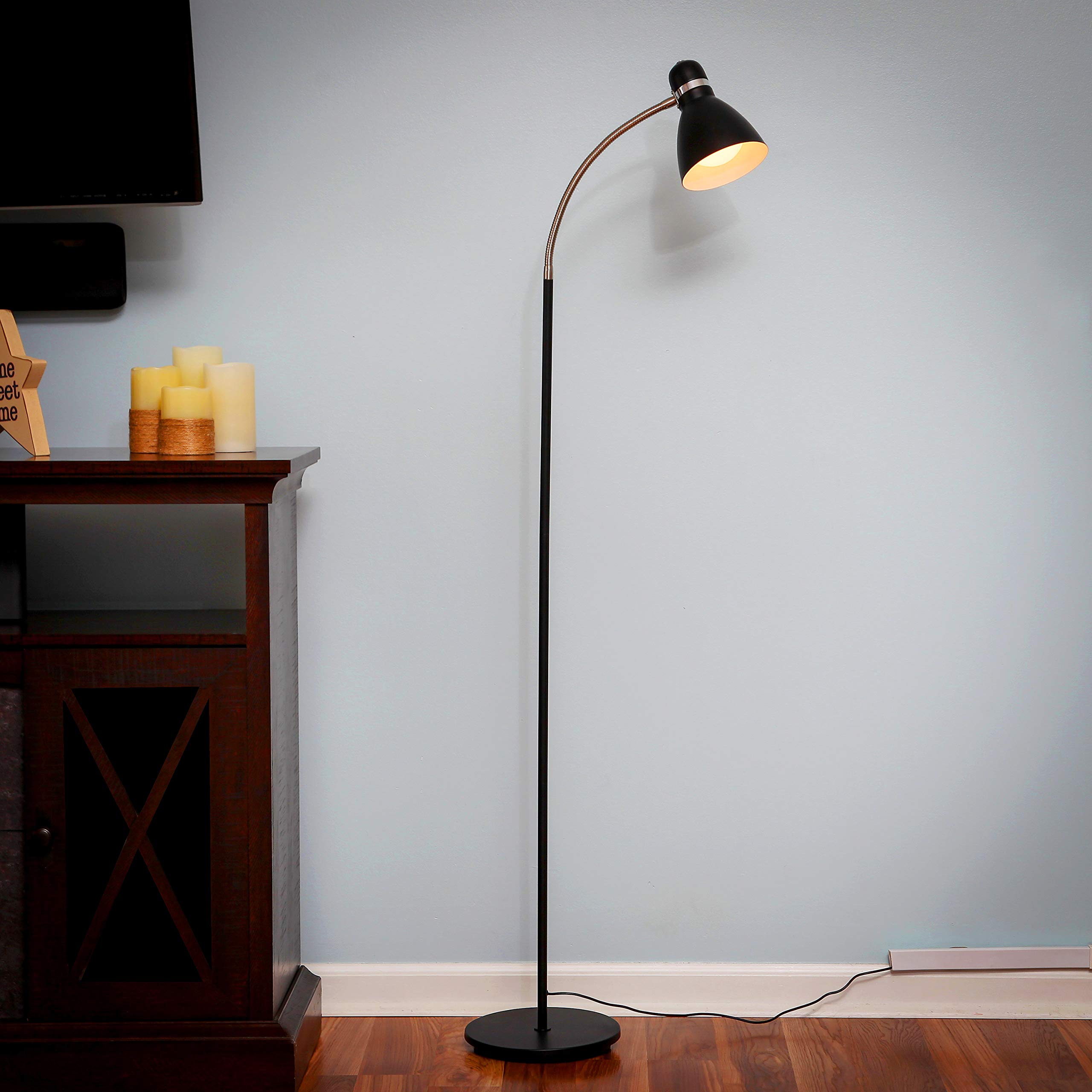 Brightech Avery Floor Lamp, Dimmable Standing Lamp with Sturdy Base for Bedroom Reading, Modern LED Lamp for Living Rooms, Tall Tree Lamp for Offices, Great Living Room Decor - Brass