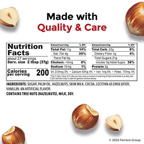 Nutella Hazelnut Spread with Cocoa for Breakfast, Great for Easter Baking, 35.3 oz Jar