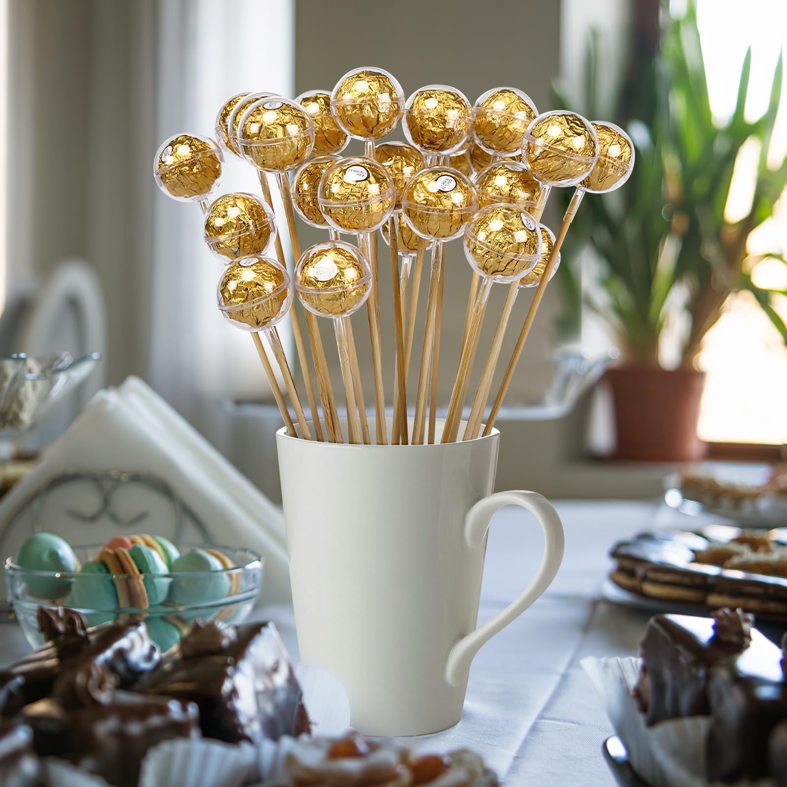 100Pcs Clear Chocolate Holders: Round Chocolate Box Candy Wrappers Holders for Bouquet, Truffle, Wedding & Valentine's Day