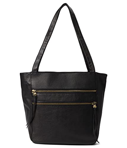 HOBO Womens Keynote Soft Leather Tote Bag For Women - Dual Leather Straps And Brushed Antique Brass Black One Size One Size