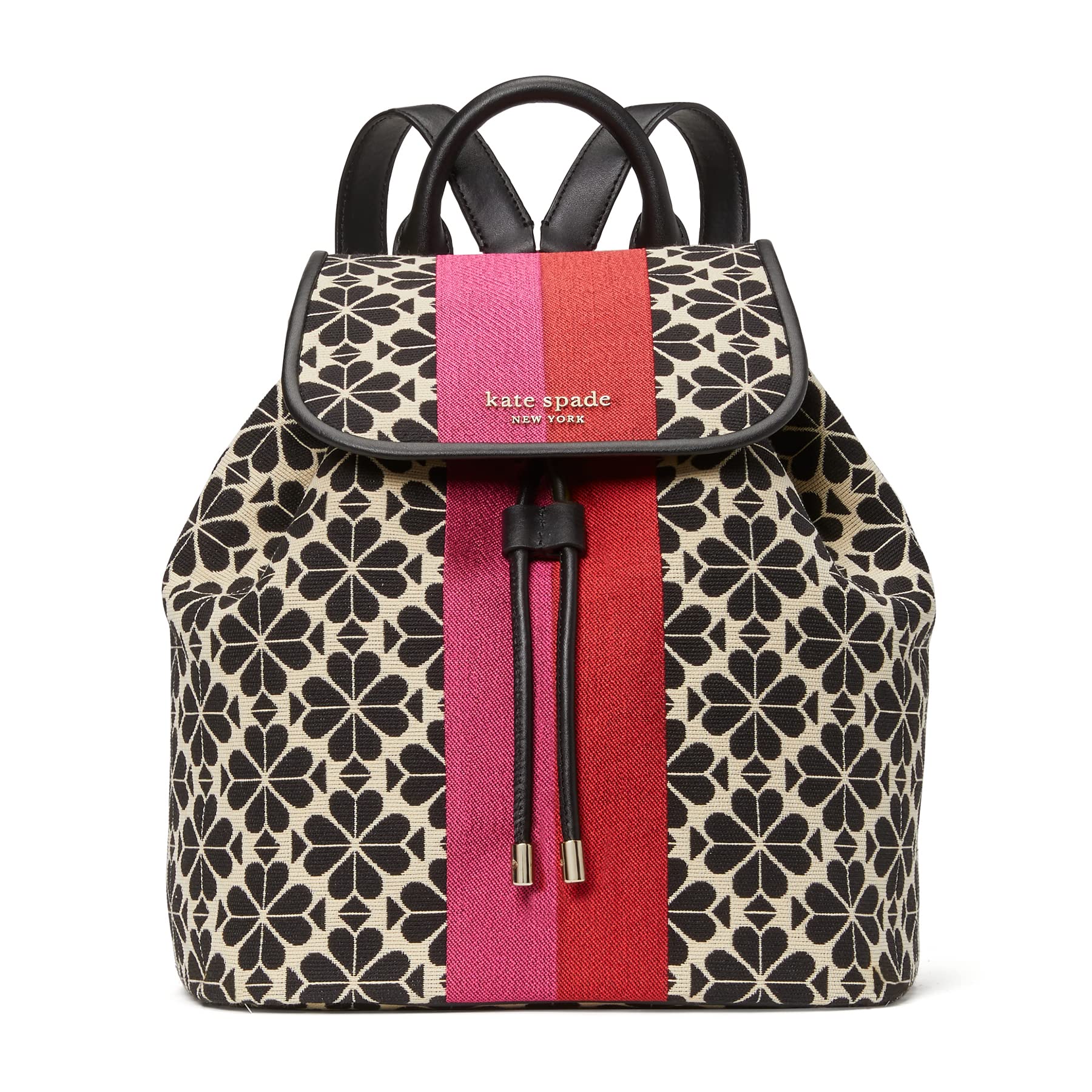 Kate Spade New York Spade Flower Jacquard Stripe Synch Medium Flap Backpack Cream Multi One Size
