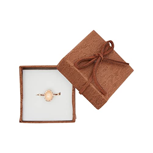 Juvale 12 Pack Small Kraft Paper Jewelry Gift Box Set with Bow for Rings and Bracelets (Brown, 2 x 2 in)