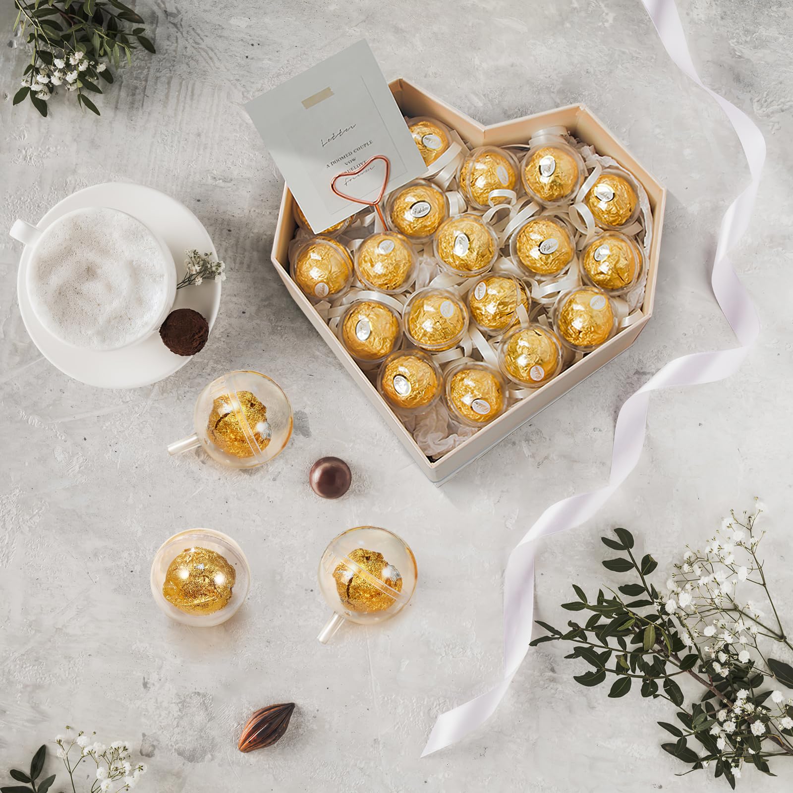 100Pcs Clear Chocolate Holders: Round Chocolate Box Candy Wrappers Holders for Bouquet, Truffle, Wedding & Valentine's Day