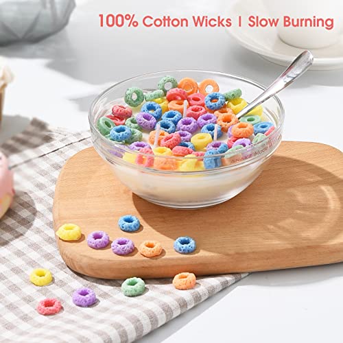 Cereal Candle Bowl - Vanilla Scented Food Candles - Cute Candles for Cool Gifts - 3 Wicks Cereal Candles for Best Burn - Cereal Bowl Candle with Spoon - Cool Candles