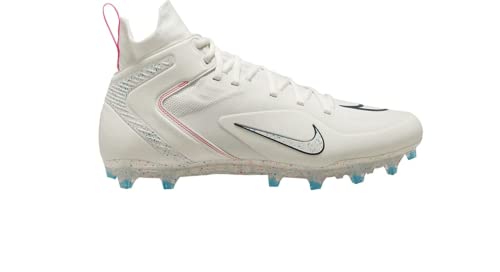Nike Alpha Huarache 8 Elite CW4440-116 Sail/Hyper Pink/Laser Blue/White Men's Lacrosse Cleats 10 US