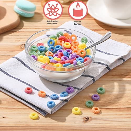 Cereal Candle Bowl - Vanilla Scented Food Candles - Cute Candles for Cool Gifts - 3 Wicks Cereal Candles for Best Burn - Cereal Bowl Candle with Spoon - Cool Candles