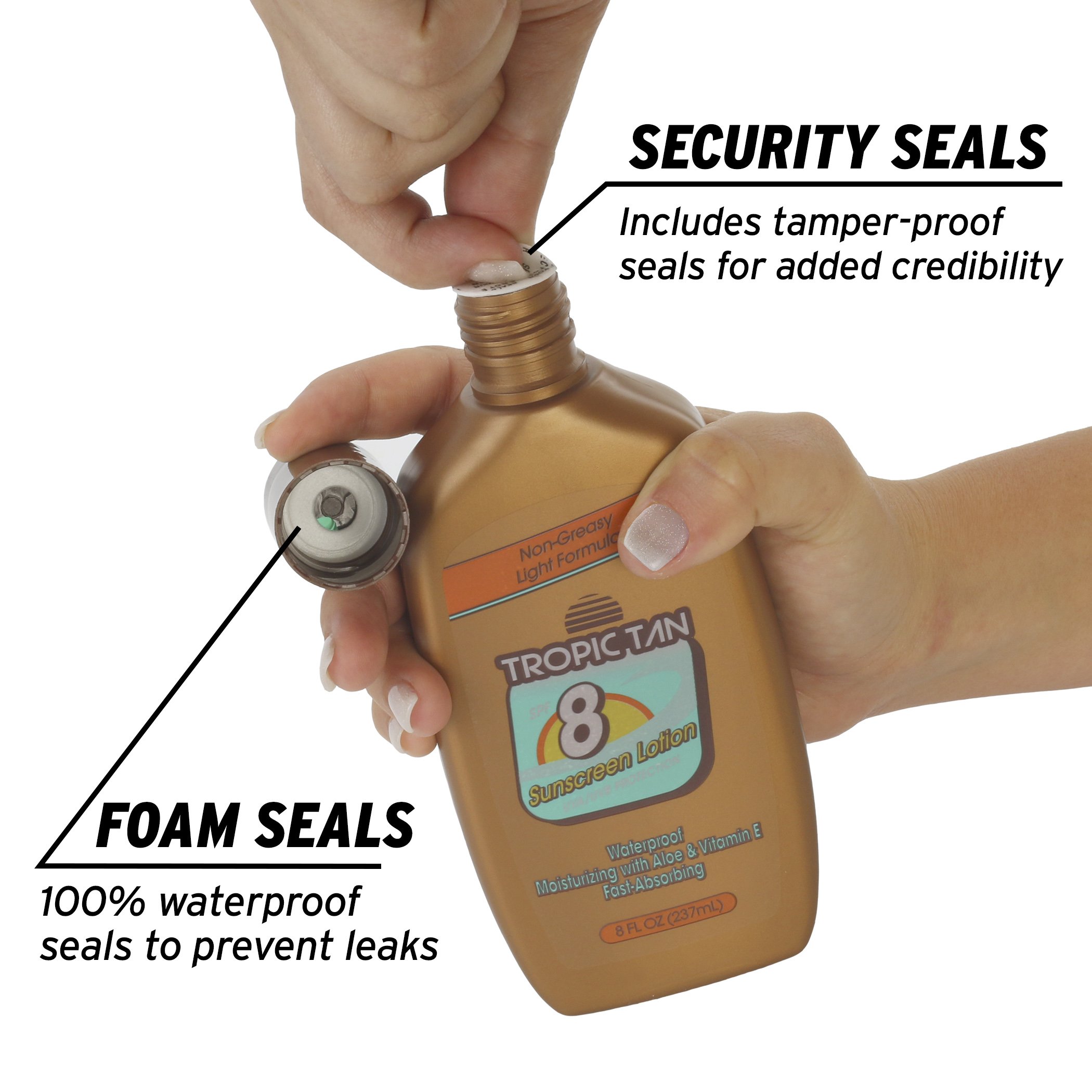 GoPong Sunscreen Flask 2 Pack - Tropic Tan Classic Bottle Style, Includes Funnel and Liquor Pour Spout