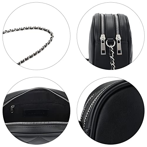 MAXWISE Quilted Crossbody Bags Crossbody Purse Small Crossbody Shoulder Bag with Chain Strap Side Purse for Women