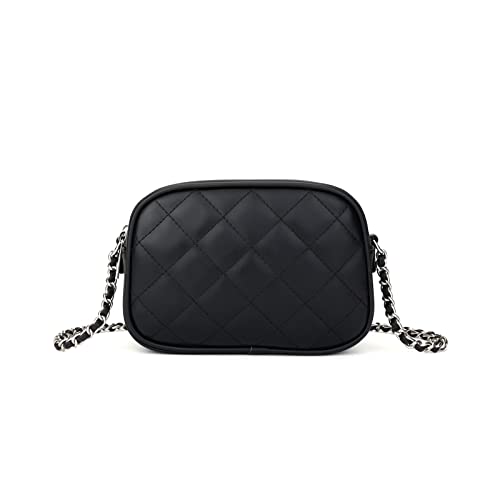 MAXWISE Quilted Crossbody Bags Crossbody Purse Small Crossbody Shoulder Bag with Chain Strap Side Purse for Women