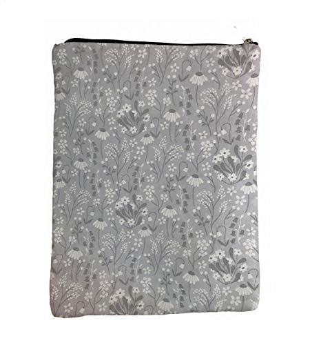 Grey Lily of The Valley Book Sleeve - Book Cover for Hardcover and Paperback - Book Lover Gift - Notebooks and Pens Not Included