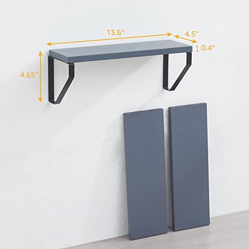 TFER Floating Wall Shelves for Bedroom/Bathroom, Set of 3, Hanging Shelf for Living Room/Kitchen/Laundry Room, Wall Mounted Shelves, Rustic Wood Shelves Great Value Halloween Decoration | Grey