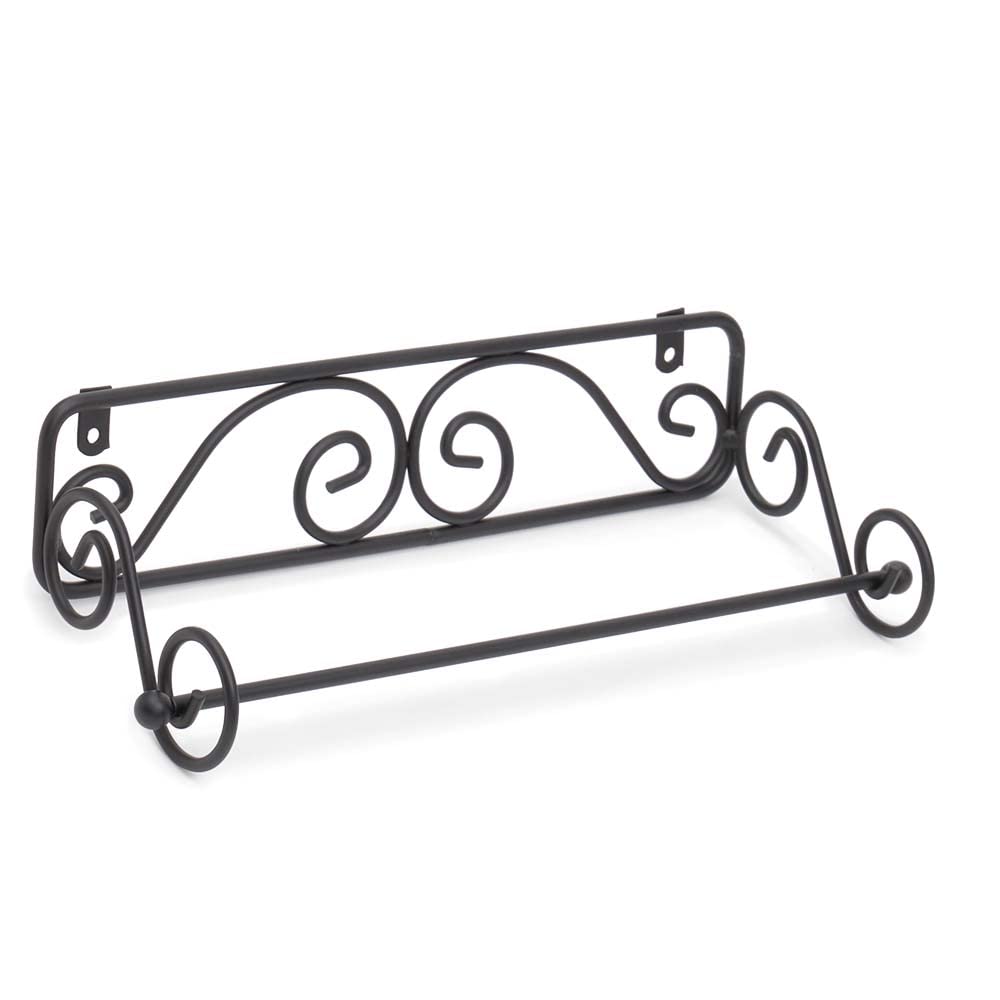 Home Basics Scroll Design Wall Mounted Paper Towel Holder | Great Space Saver | Scroll Collection | Durable Steel