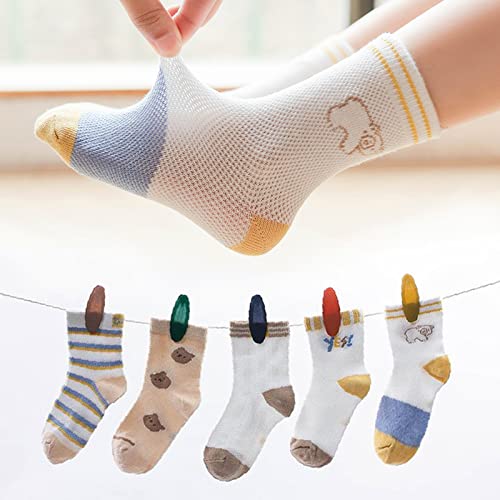wjiNFDFG Infant Socks Floor Socks Summer Cotton Socks Cartoon Thin Breathable Autumn Cartoon Fashion Sock (Brown, 5-8 Years)