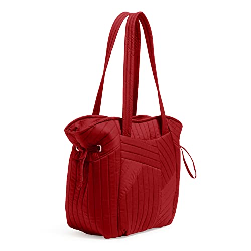 Vera Bradley Women's Cotton Glenna Satchel Purse, Cardinal Red - Recycled Cotton, One Size