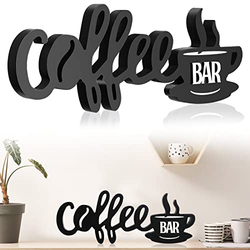 Yulejo Coffee Bar Sign Wooden Block Farmhouse Coffee Bar Decor Rustic Coffee Bar Decor for Coffee Bar Wooden Coffee Decor for Coffee Bar Home Office Kitchen